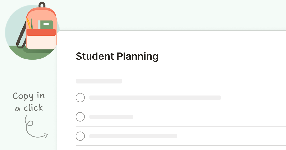 Student Planning – Templates | Todoist